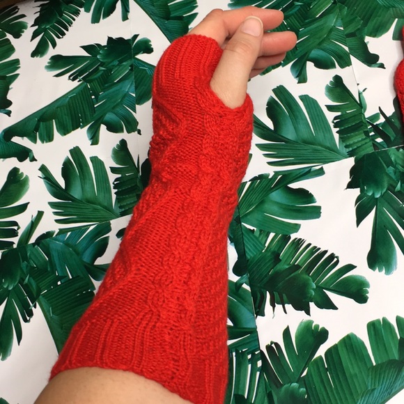 Accessories | Red Hand And Arm Warmers | Poshmark